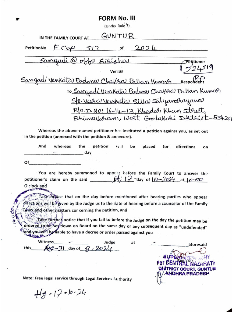 Fcop 513-2024 Court Notice | PDF