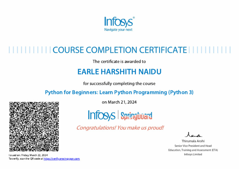 Earle Harshith Naidu: Python For Beginners: Learn Python Programming (Python 3) | PDF