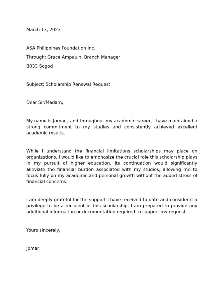 Jomar Letter | PDF