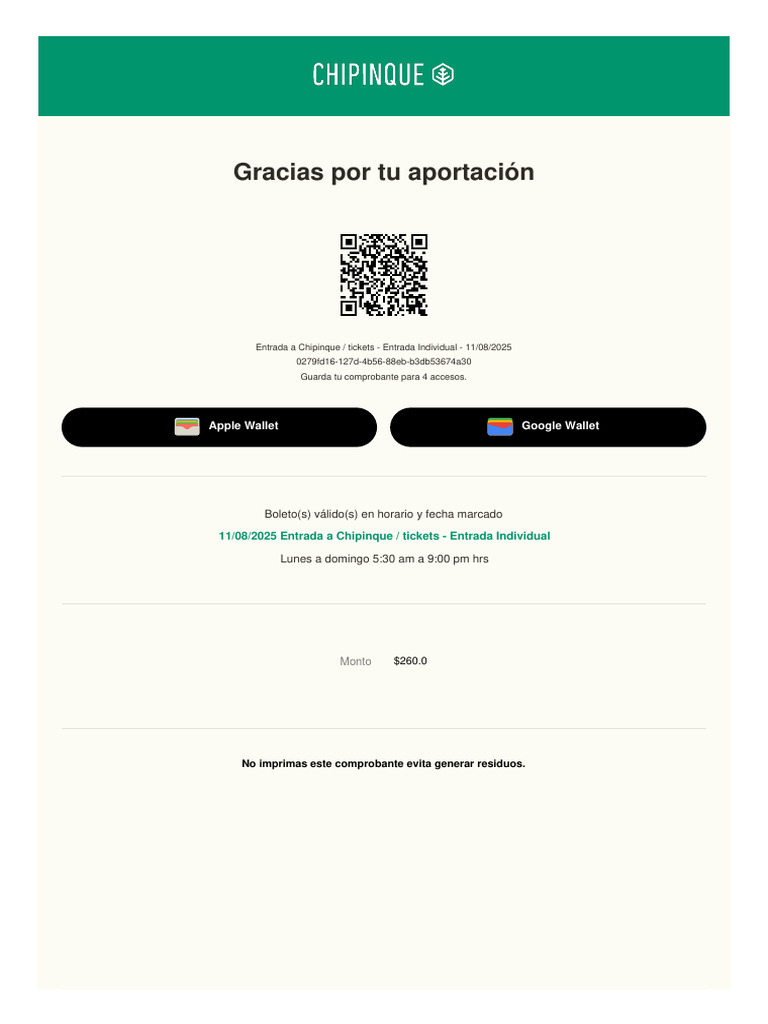 Entrada A Chipinque Tickets - Entrada Individual | PDF