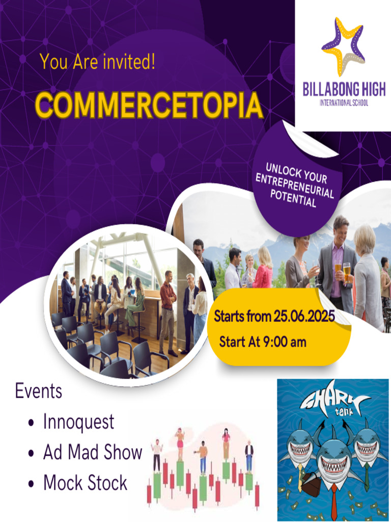 Purple and White Modern Business Networking Event Invitation | PDF