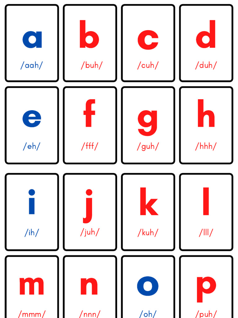 Phonics Flashcards Lower Case Black Border | PDF