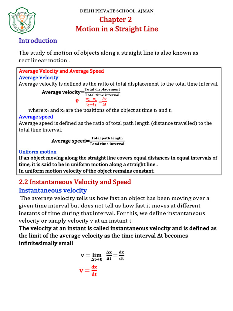 Average and Instantaneous Velocity | PDF | Acceleration | Velocity