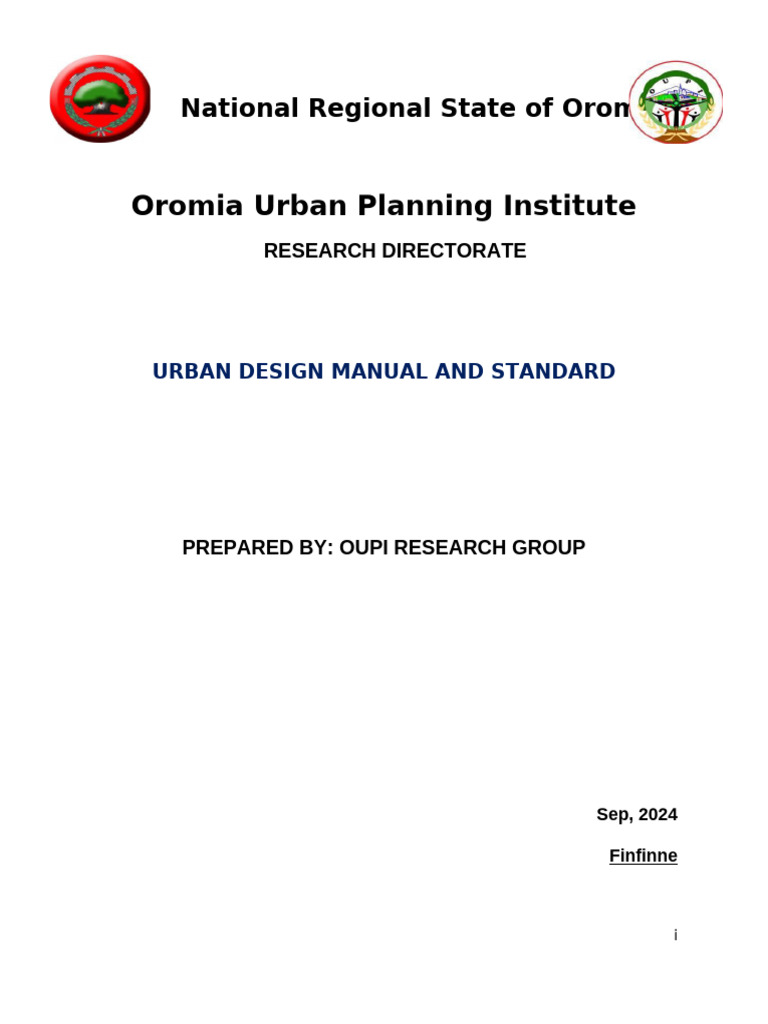 Oromia Urban Design Manual 2024 | PDF | Urban Design | Green Infrastructure
