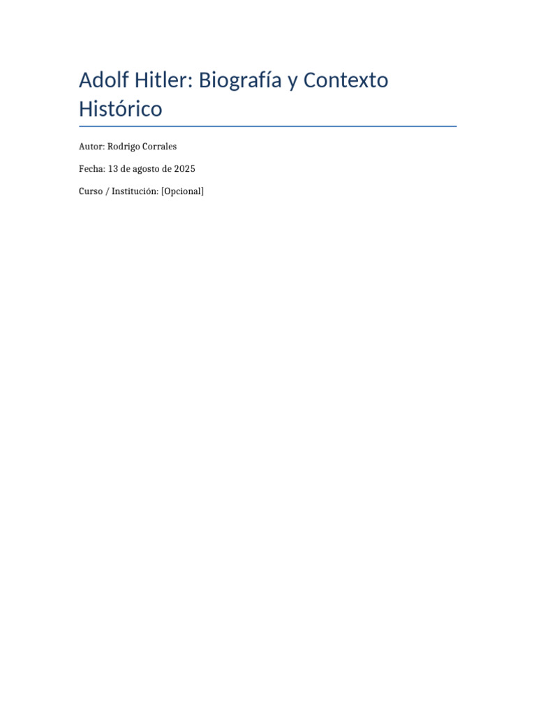 Biografía de Adolf Hitler: Resumen y Contexto | PDF | Adolf Hitler ...