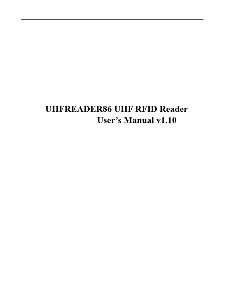 UHFReader86 UHF RFID Reader User's Manual v1.10 | PDF | Radio Frequency ...