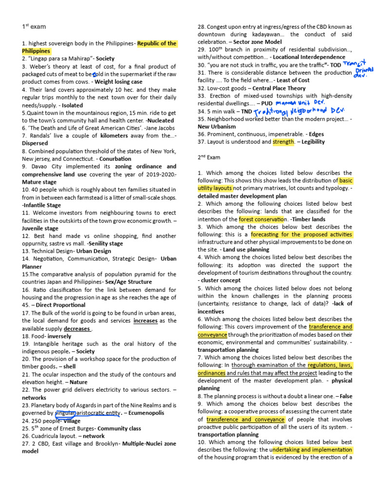 DHSUD Competitive Exam Reviewer | PDF | City