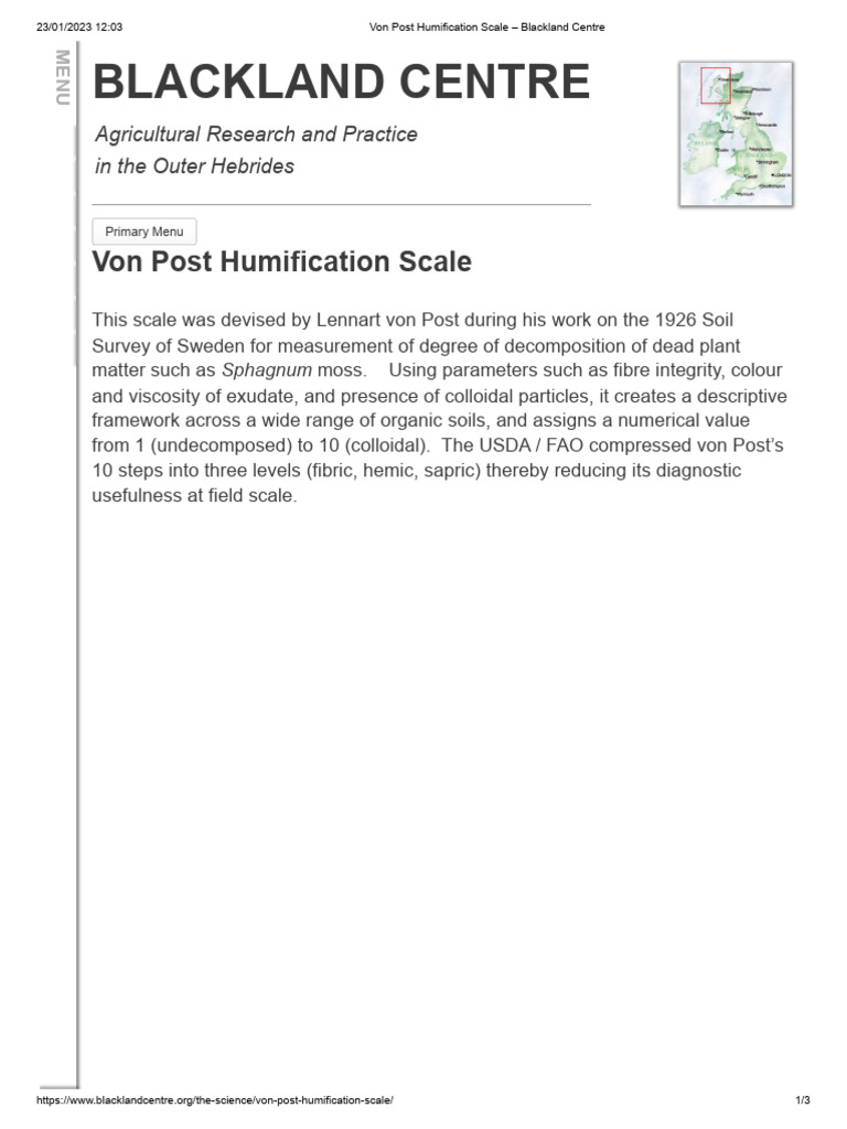 Von Post Humification Scale Overview | PDF | Soil | Soil Science