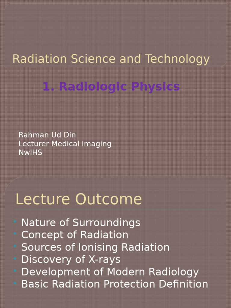 Understanding Radiologic Physics | PDF