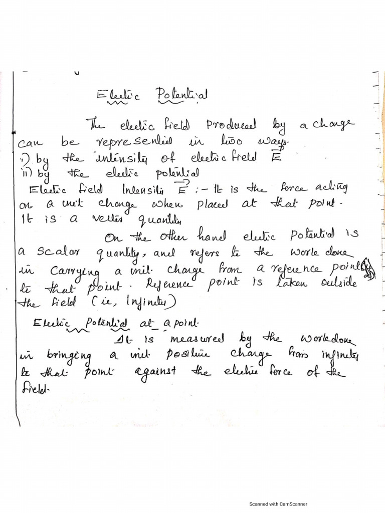 Electric Potential Notes | PDF
