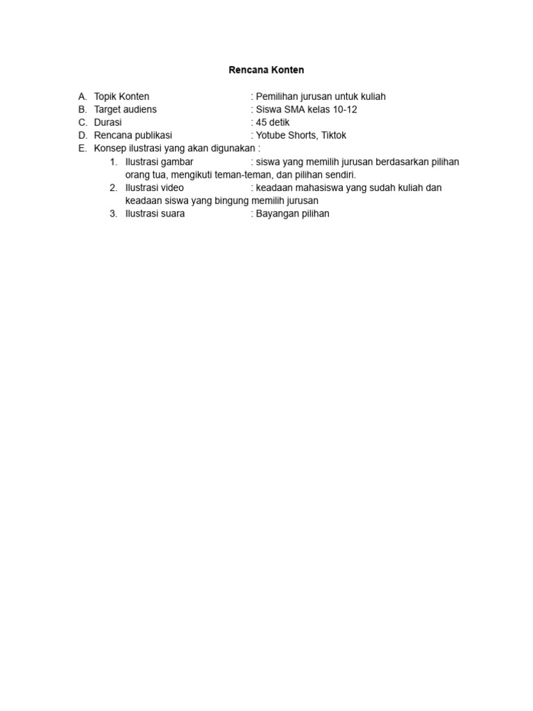 Rencana Konten | PDF