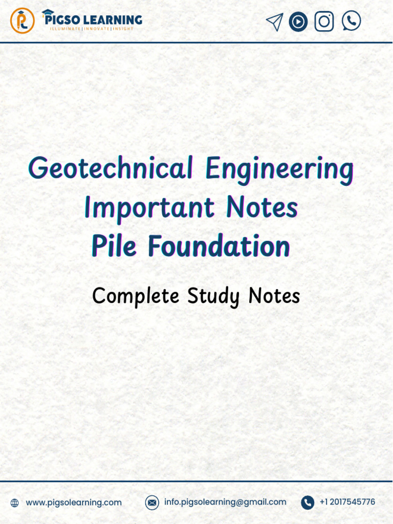 Geotechnical Engineering Important Notes Pile Foundation | PDF ...