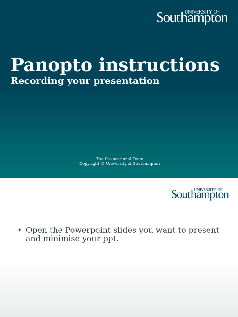 Panopto Recording Instructions 2023 | PDF