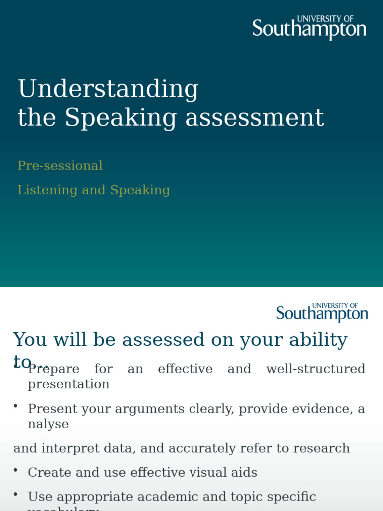 Speaking Assessment Guidelines and Criteria | PDF | Communication ...