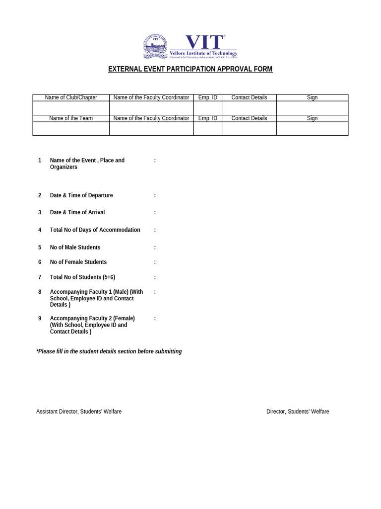 External Event Participation Form | PDF