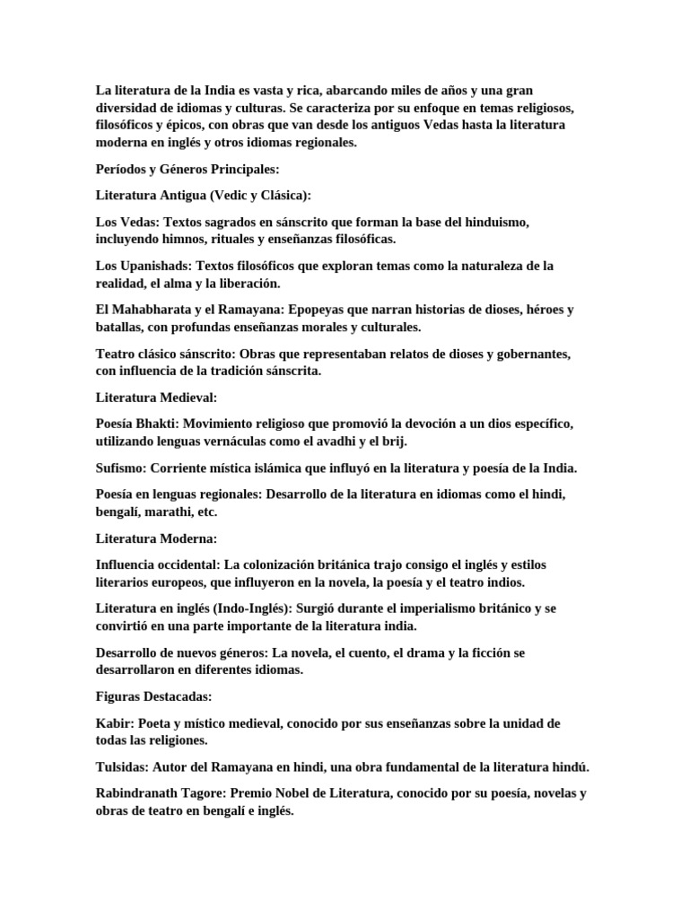 Literatura India | PDF | Literatura india | Escritura