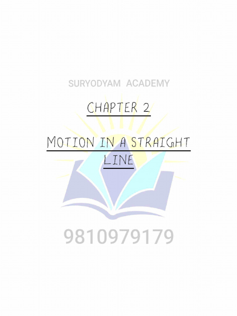CH2 Motion in A Straight Line Complete Theory Only Logo | PDF
