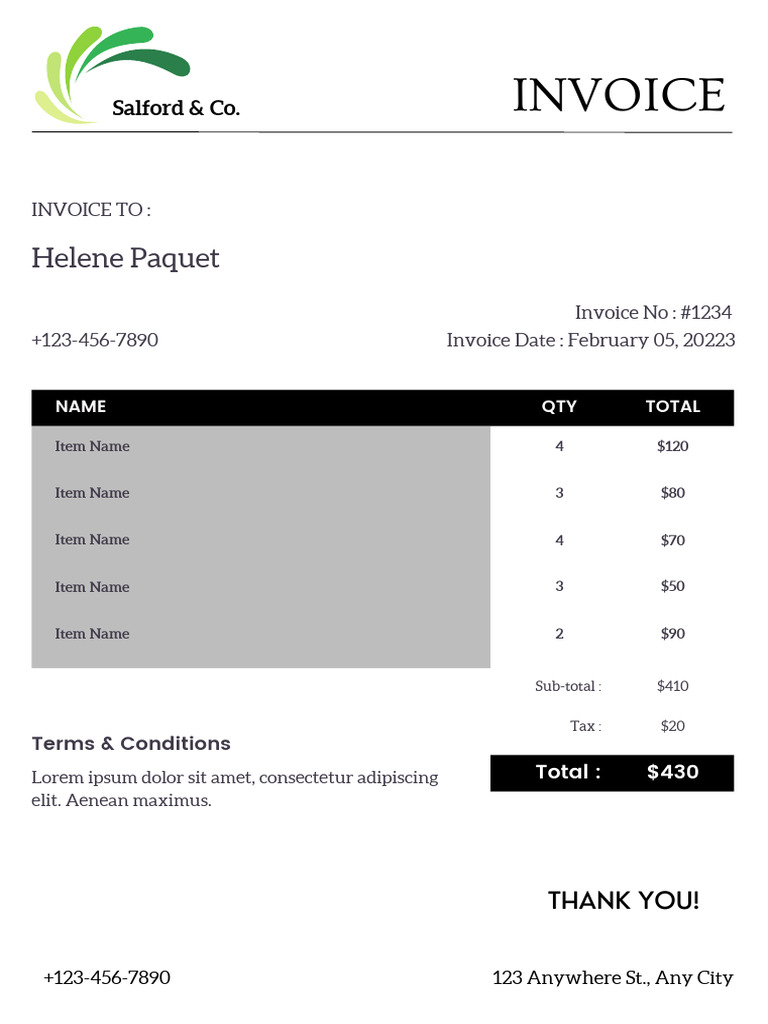 Modern Business Invoice PDF | PDF