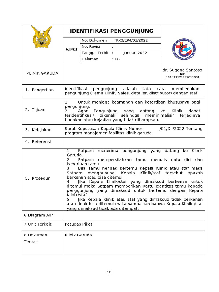 Sop Penggunaan Identitas | PDF