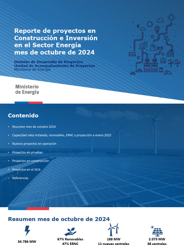 Reporte de Proyectos - Octubre 2024 | PDF | Fotovoltaica | Energía ...