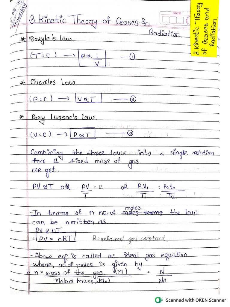 Kinetic Theory of Gases | PDF