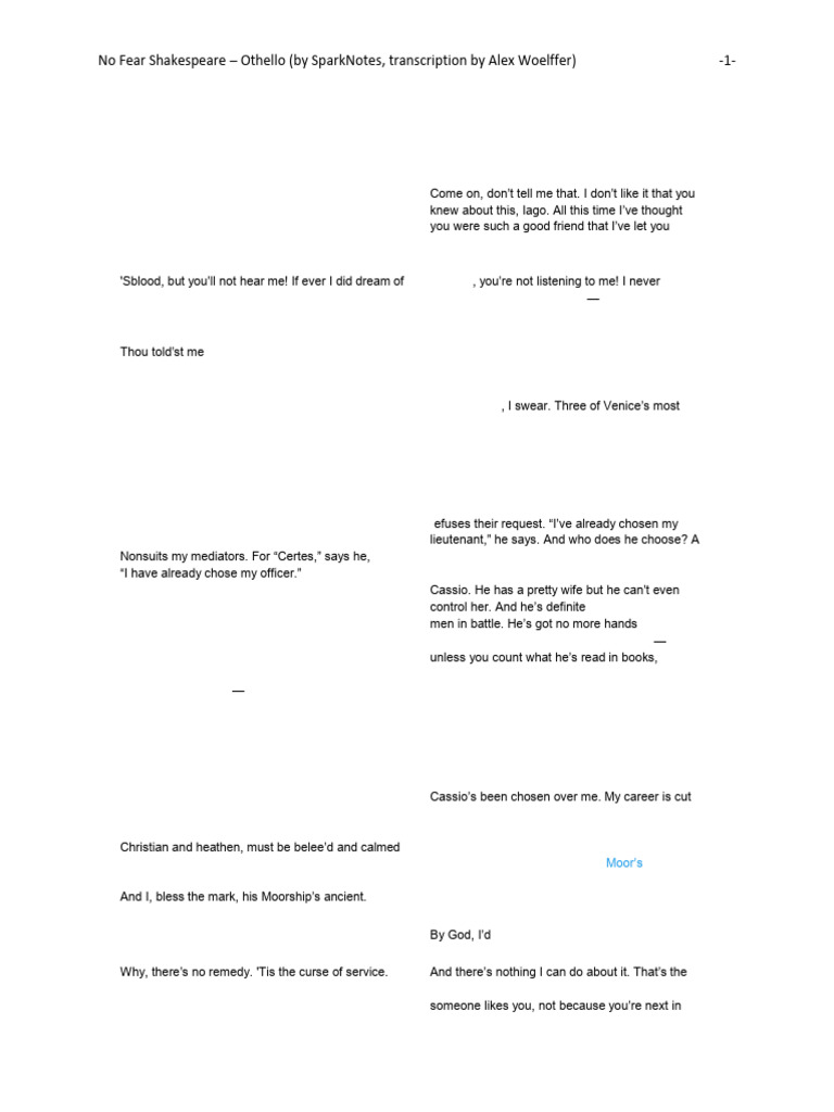 OTHELLO Modern Translation 250415 192819 | PDF | Poetry