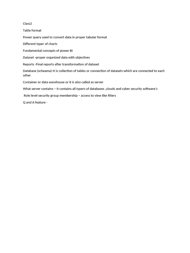 Important Notes Power BI | PDF