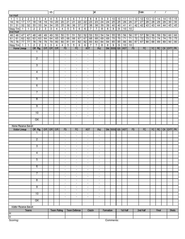 Match Statistics and Lineups Overview | PDF