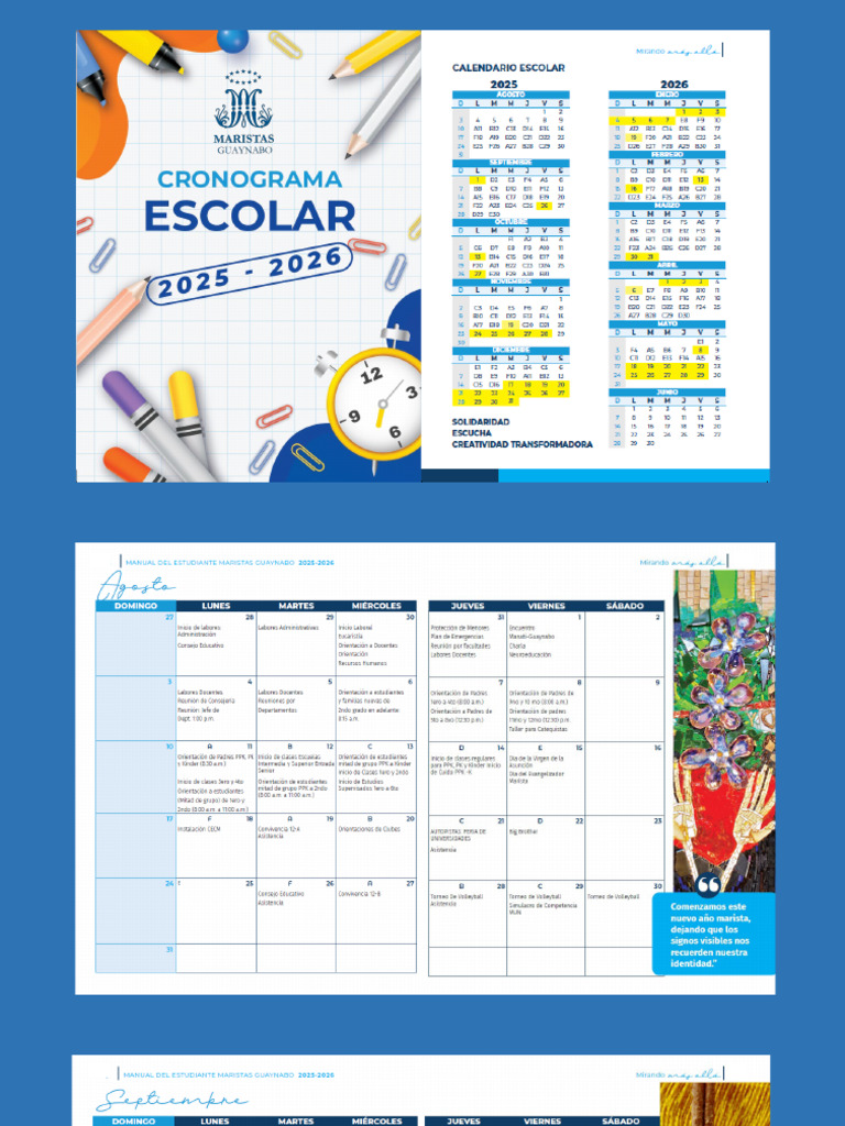 Calendario Escolar Cmg 2025 2026 | PDF