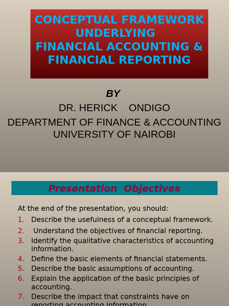 Topic 1 Conceptual Framework Underlying Financial Reporting | PDF | Historical Cost | Going Concern