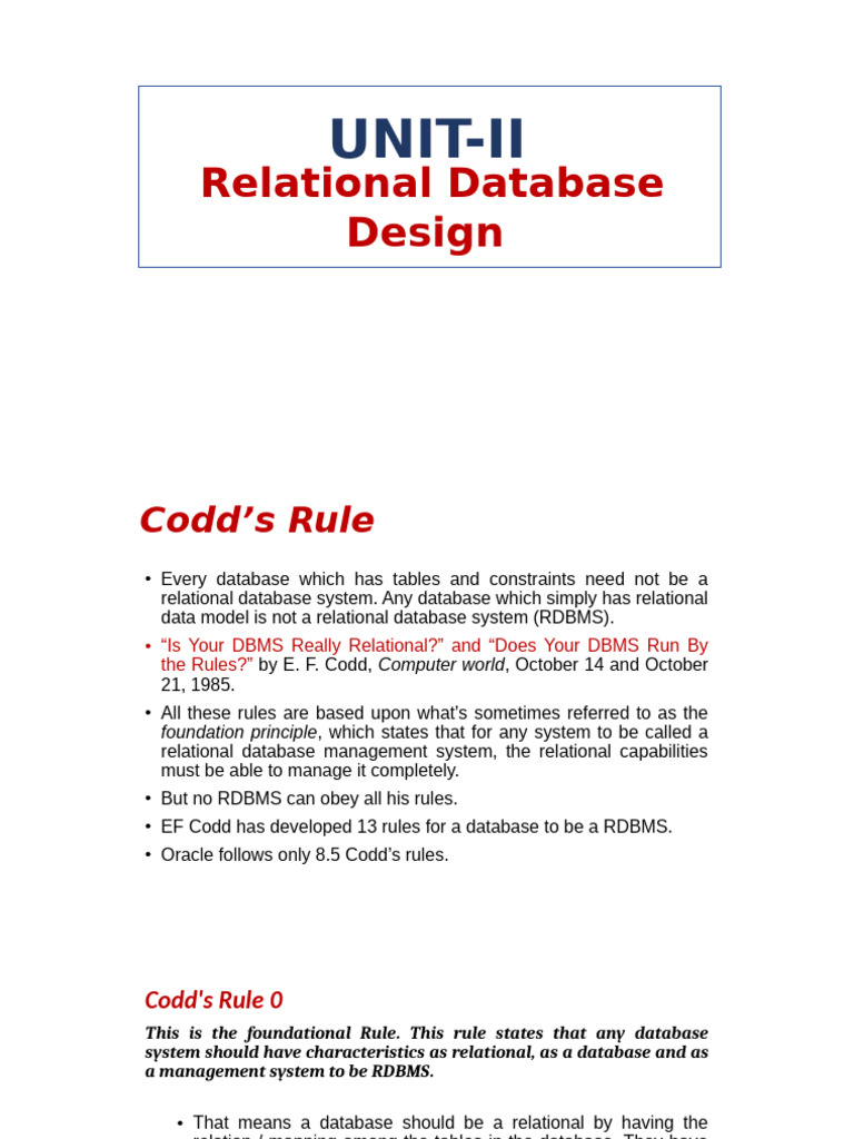Unit 2 Relational | PDF | Relational Database | Databases
