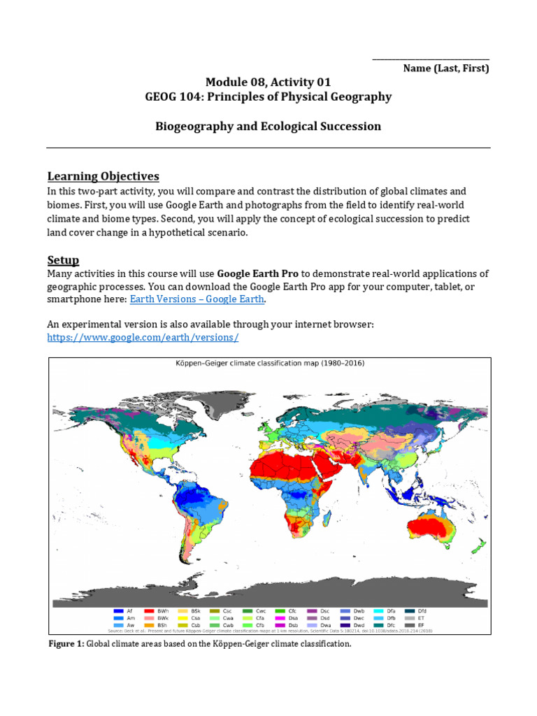 Biogeography and Ecological Succession Analysis | PDF | Climate | Habitat