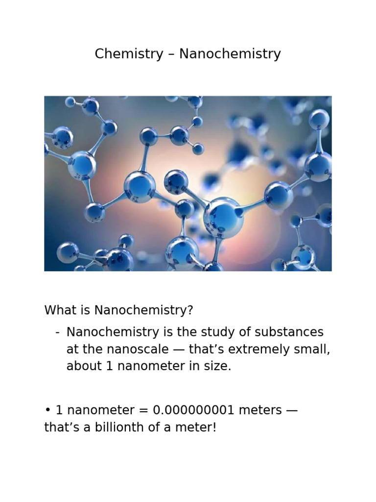 Chemistry - Nanochemistry | PDF | Nanotechnology | Zinc Oxide
