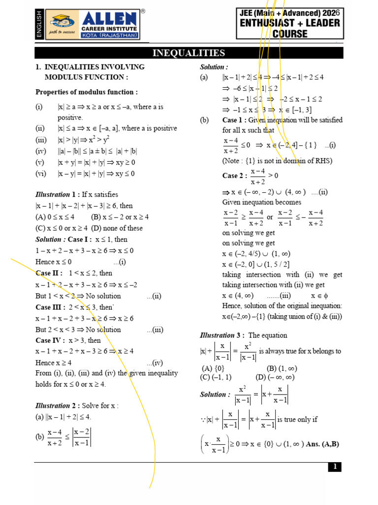 Inequalities Formula Sheet | PDF | Mean | Algebra