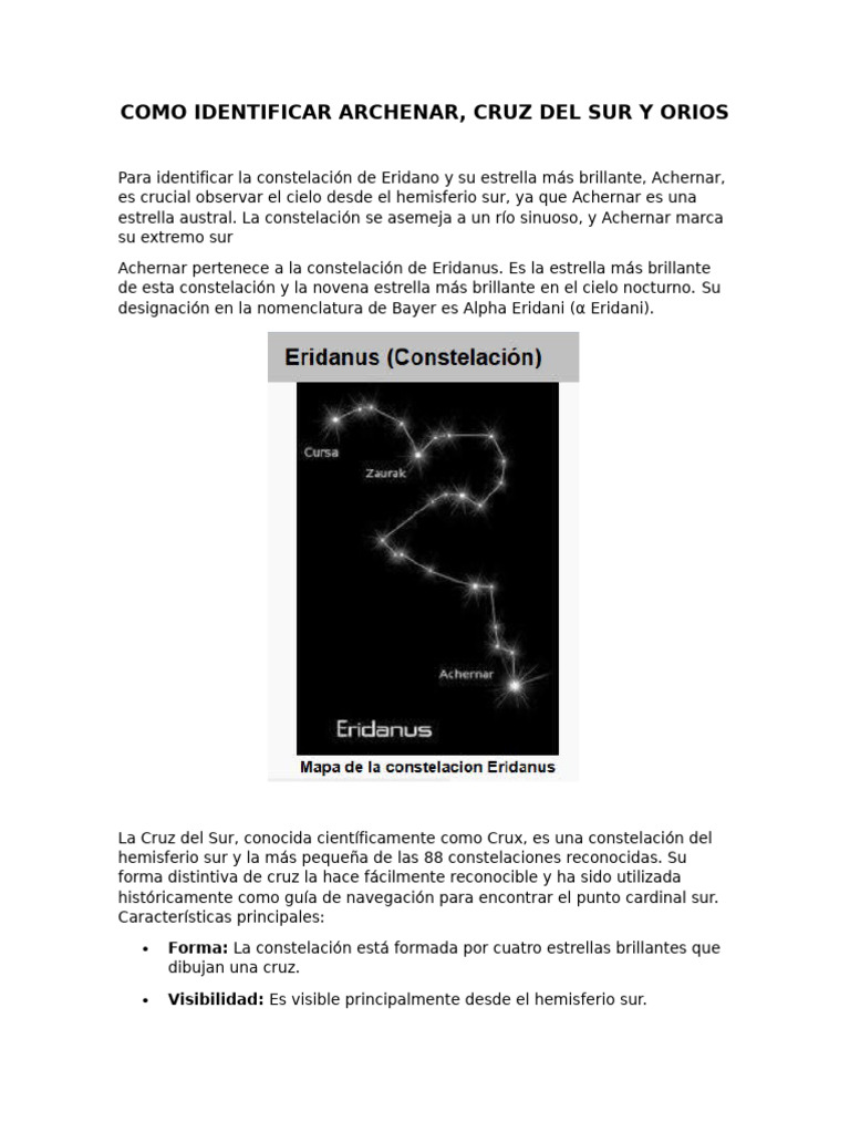Identificación de Achernar y constelaciones | PDF | Constelación | Ptolomeo