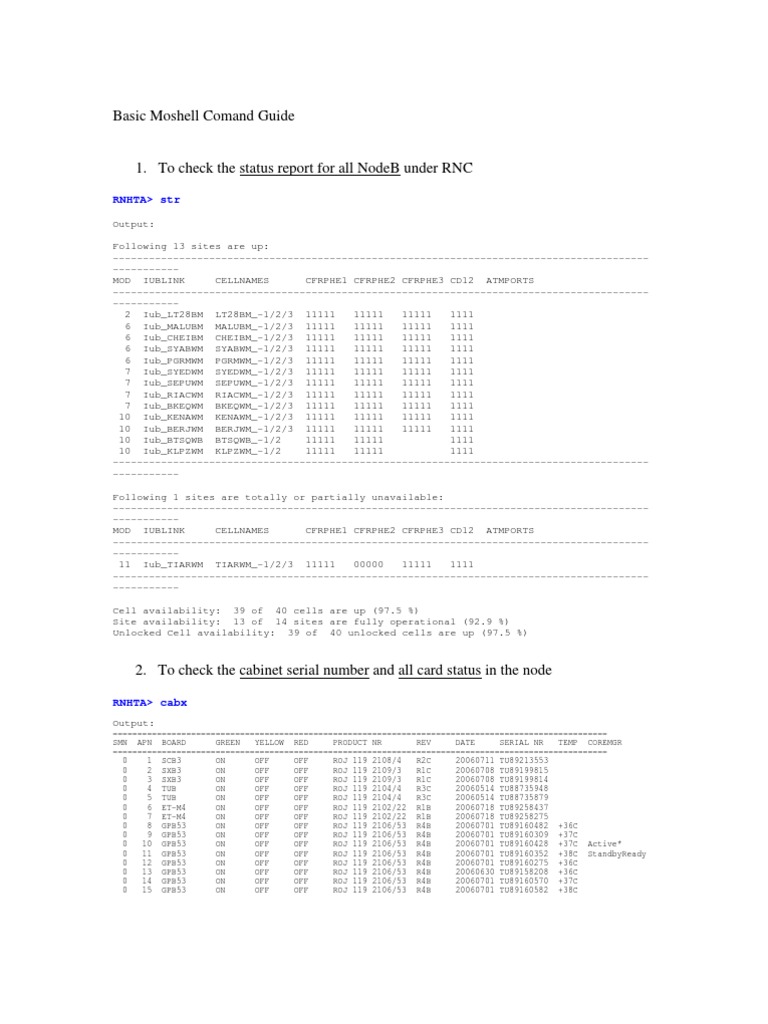 Basic Moshell Command Guide v1 | PDF | Internet Architecture | Information Technology Management