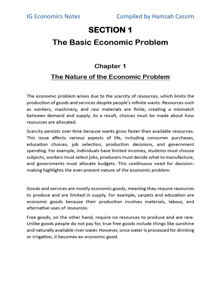 IG Economics Notes-1 | PDF | Demand | Price Elasticity Of Demand