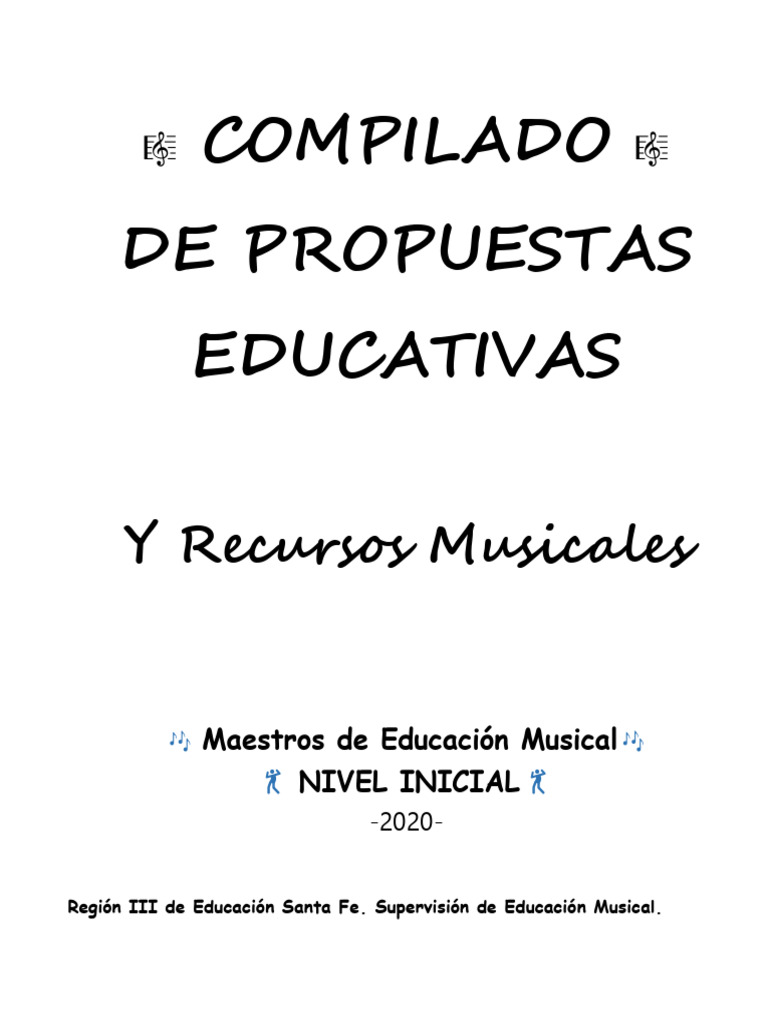 Compilado 1 Musica en Nivel Inicial | PDF | Canciones | Enseñando