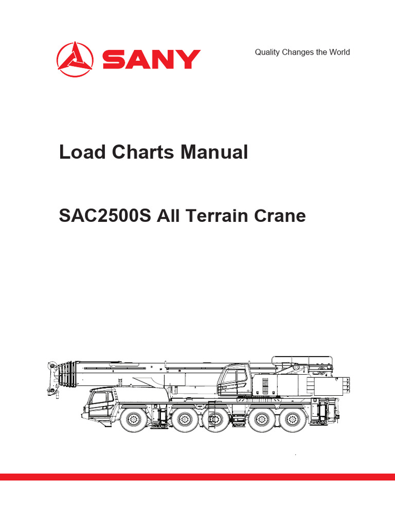 SANY_SAC2500S Load Charts Manual | PDF | Crane (Machine) | Elevator