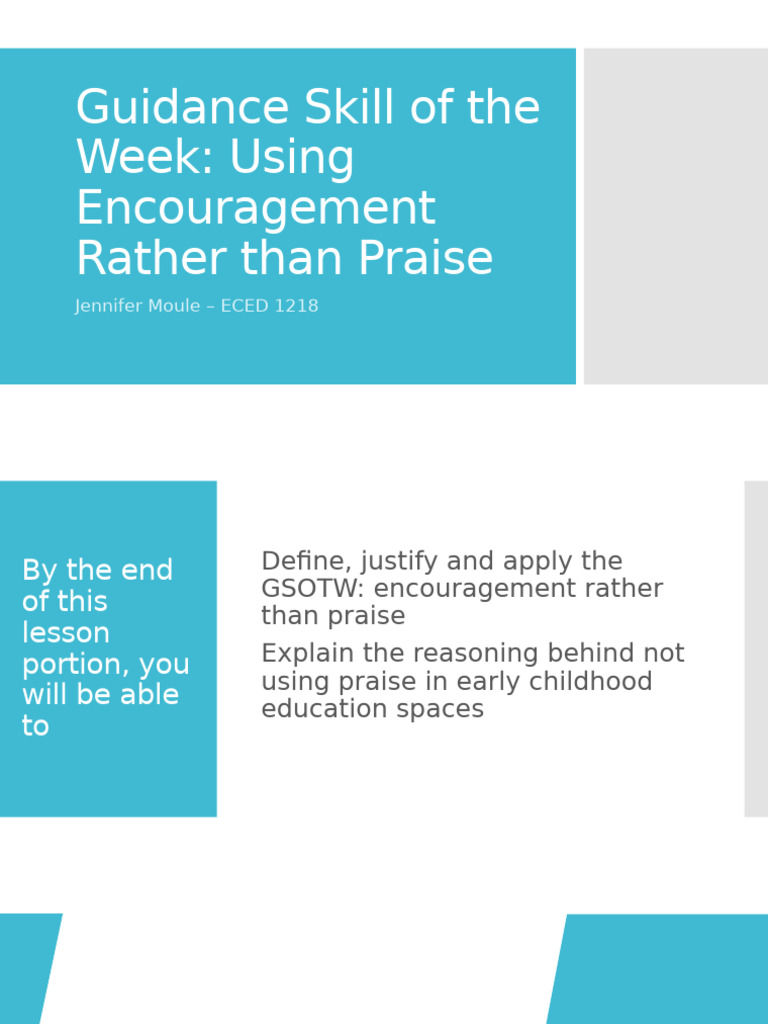 Encouragement Vs Praise | PDF | Behavior Modification | Psychological Concepts
