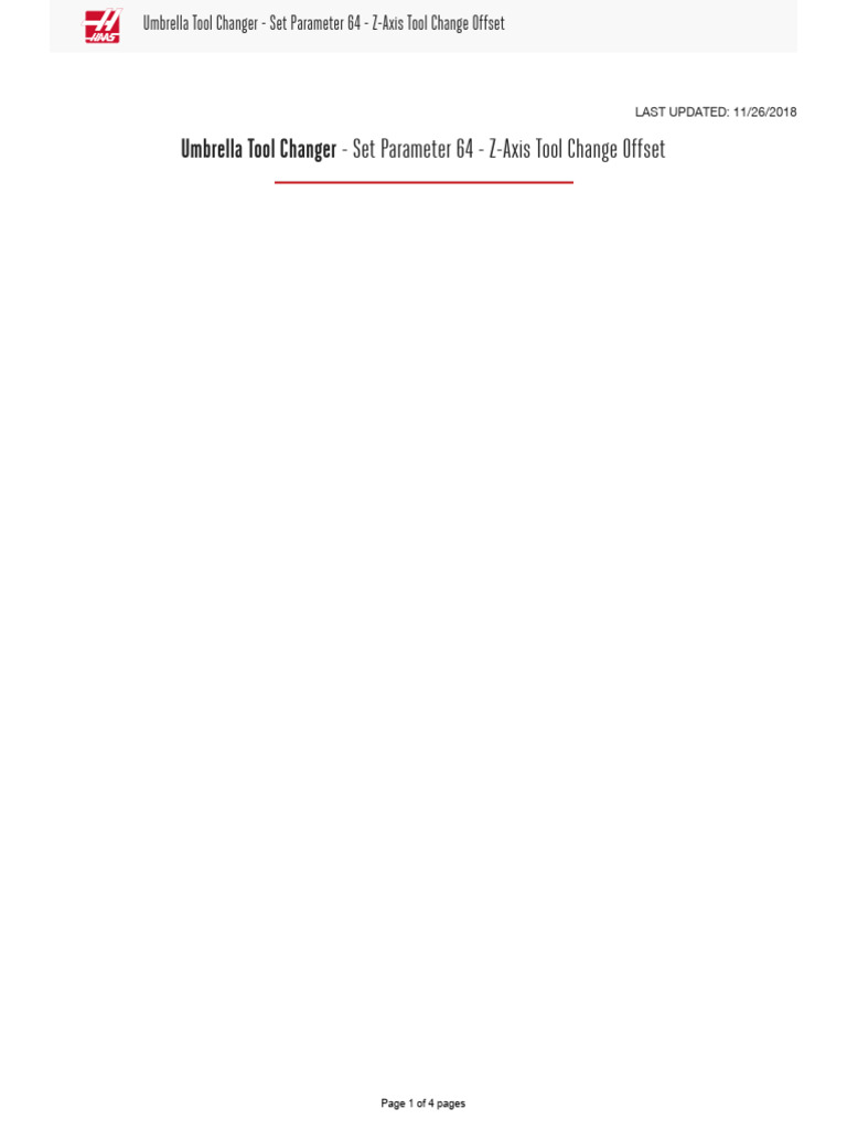 Set Haas Parameter 64 for Tool Change | PDF | Cartesian Coordinate System