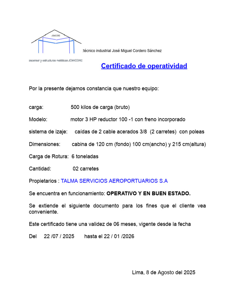 Certificado Kova.docx | PDF