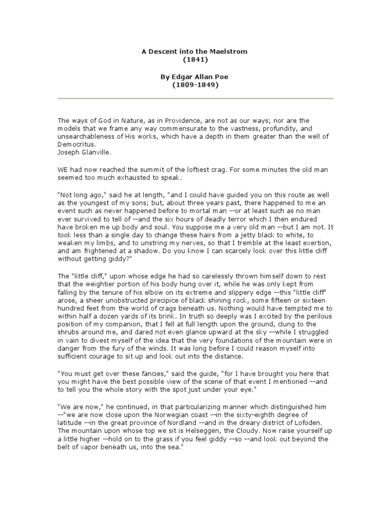 A Descent Into The Maelstrom | PDF | Mast (Sailing) | Sea