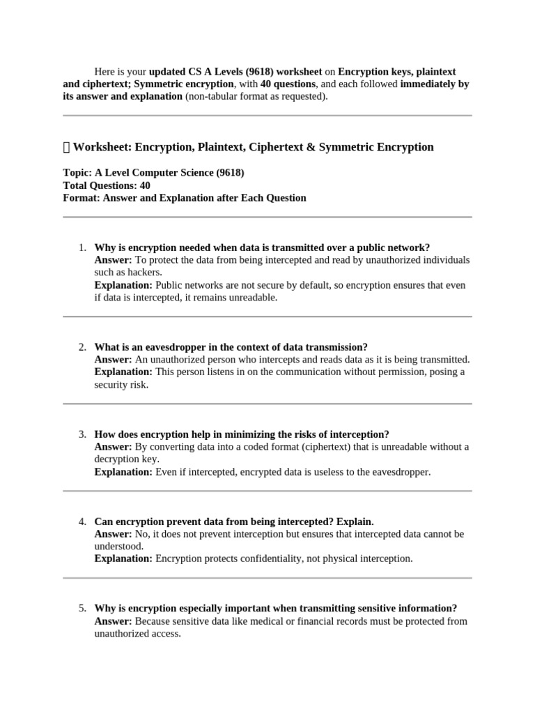 Encryption: Plaintext vs Ciphertext Guide | PDF | Encryption | Key ...