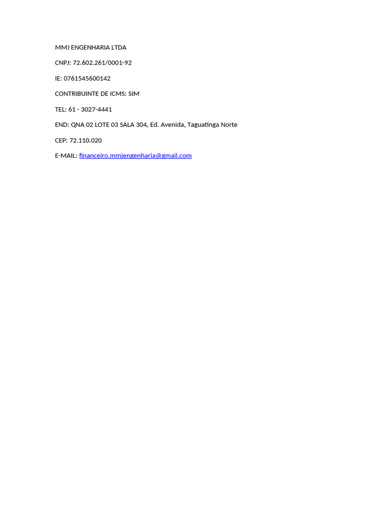 MMJ Engenharia Ltda | PDF