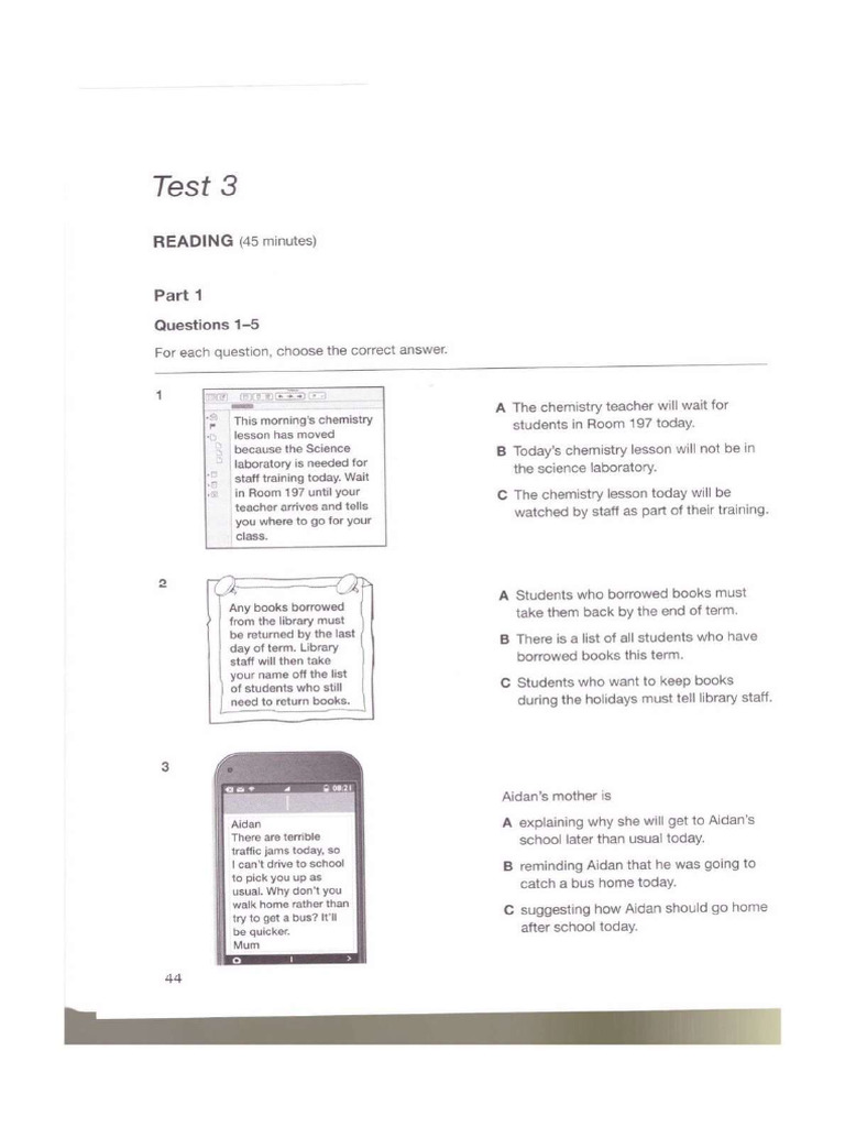 B1 Preliminary Test Exam | PDF