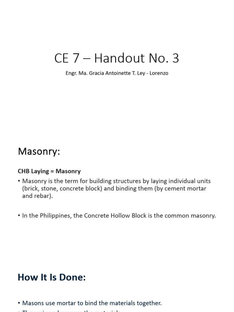 CE7 Handout No.3 | PDF
