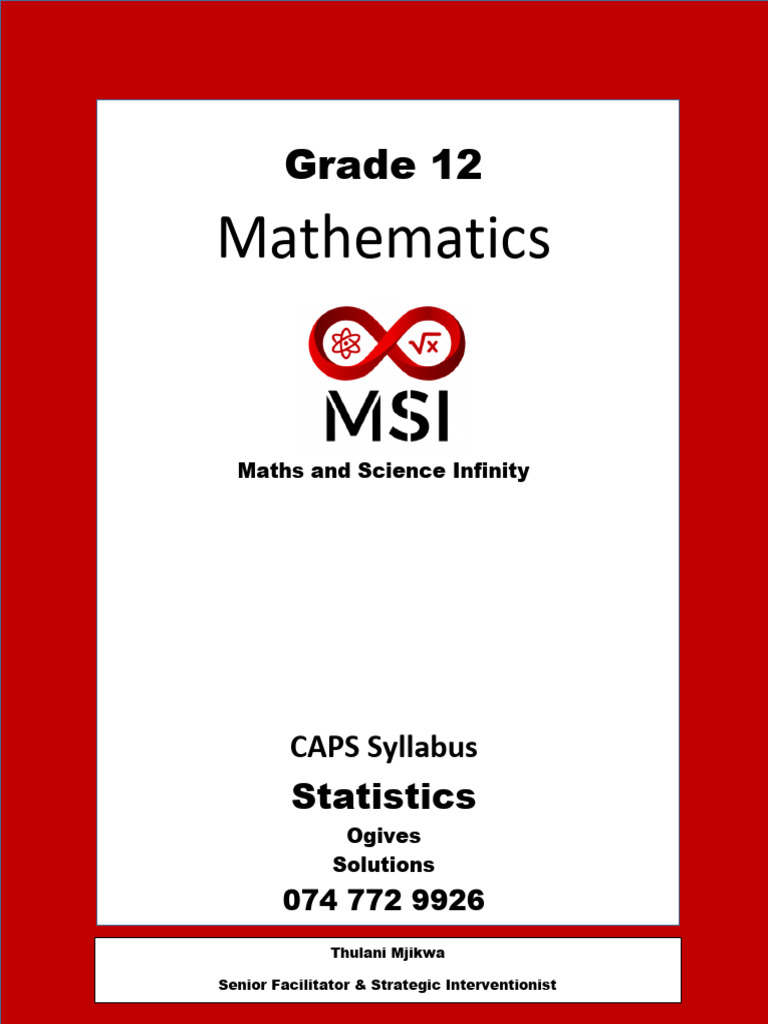 Ogives Revision Booklet Solutions | PDF | Mathematics