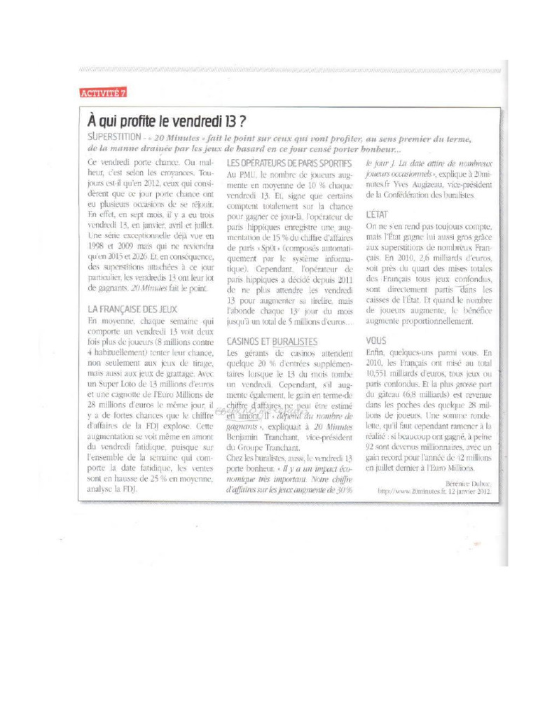 Delf B2 Tout Public Compréhension Des Écrits Vendredi 13 | PDF