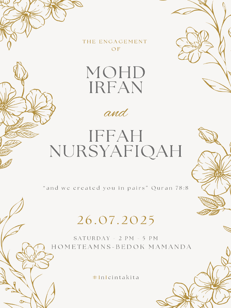 The Engagement of Iffah & Irfan | PDF